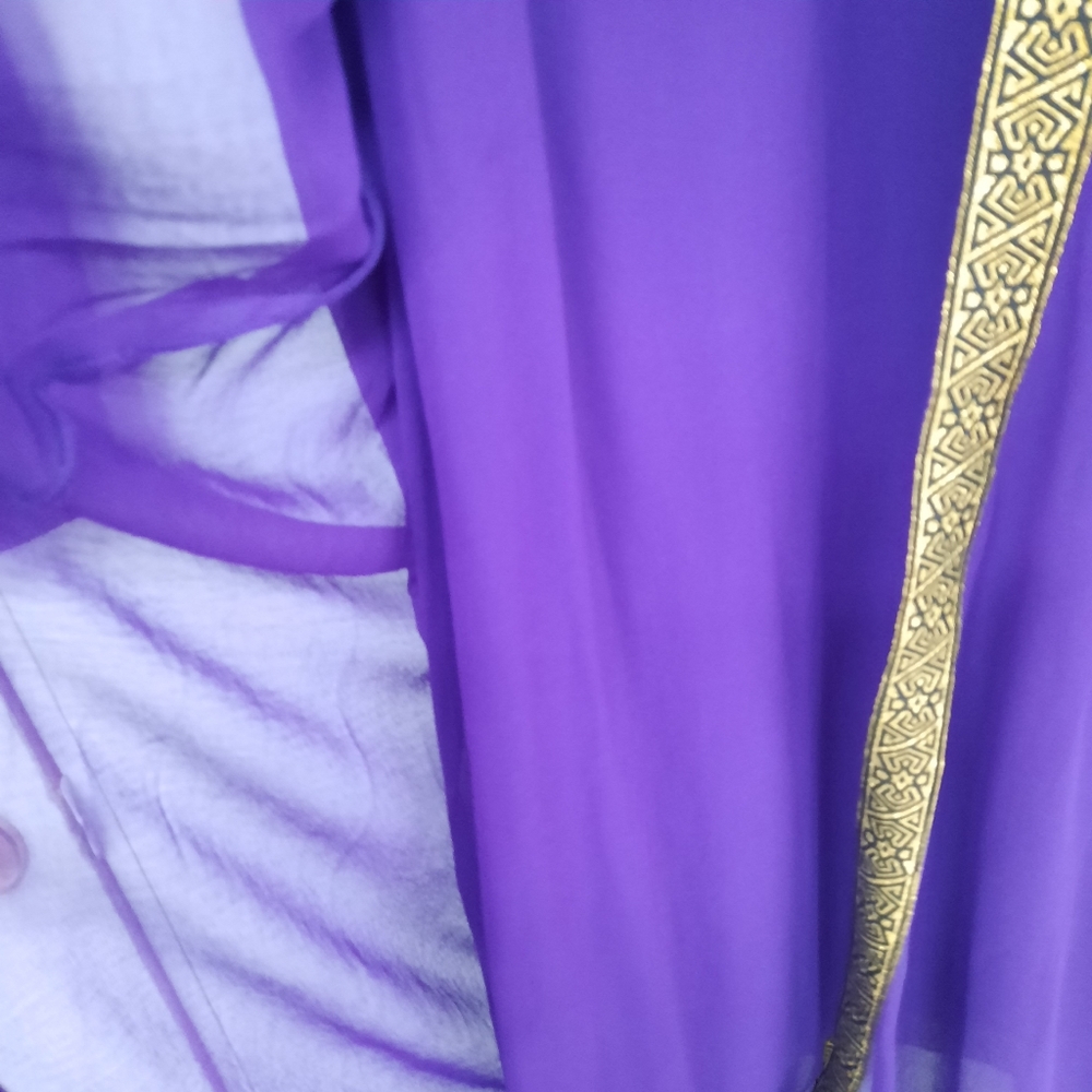 Ashro 3 Piece Purple Suit With Gold Trim Size Xxl - Gem
